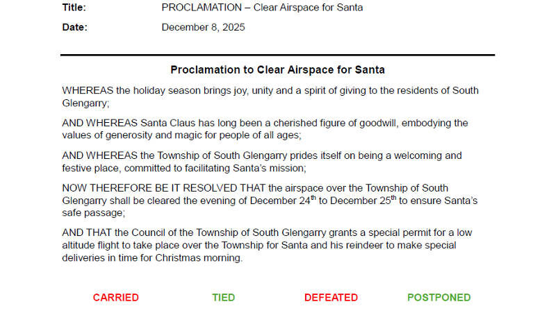 Councils get in Christmas spirit with mock bylaw, proclamation ...